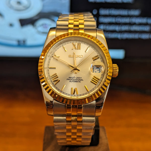 DateJust Homage | Roman Numeral Two-Tone – PS Watch Mods