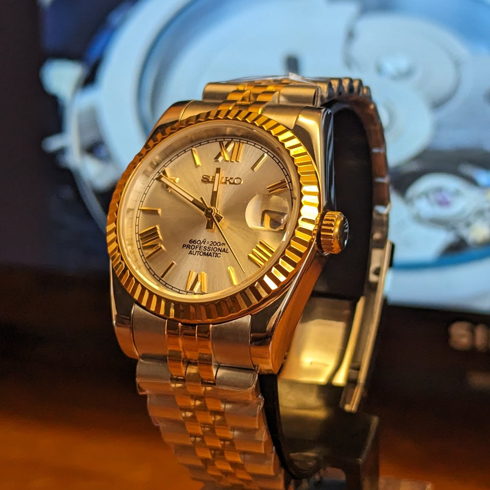 DateJust Homage | Roman Numeral Two-Tone – PS Watch Mods