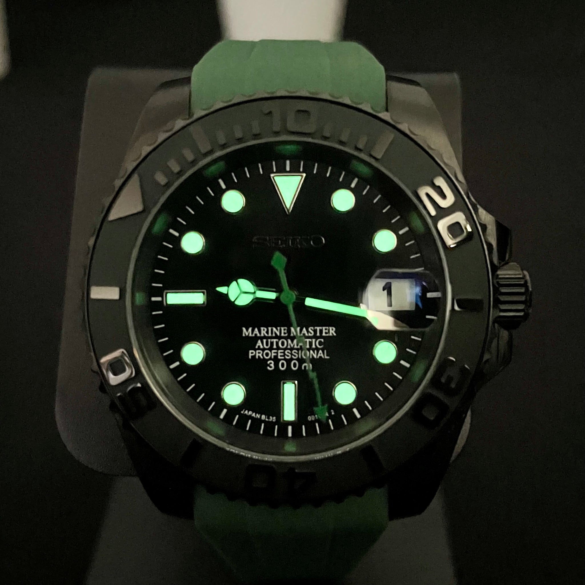 Custom Built Seiko Yachtmaster Style NH35 Automatic Watch Green – PS ...